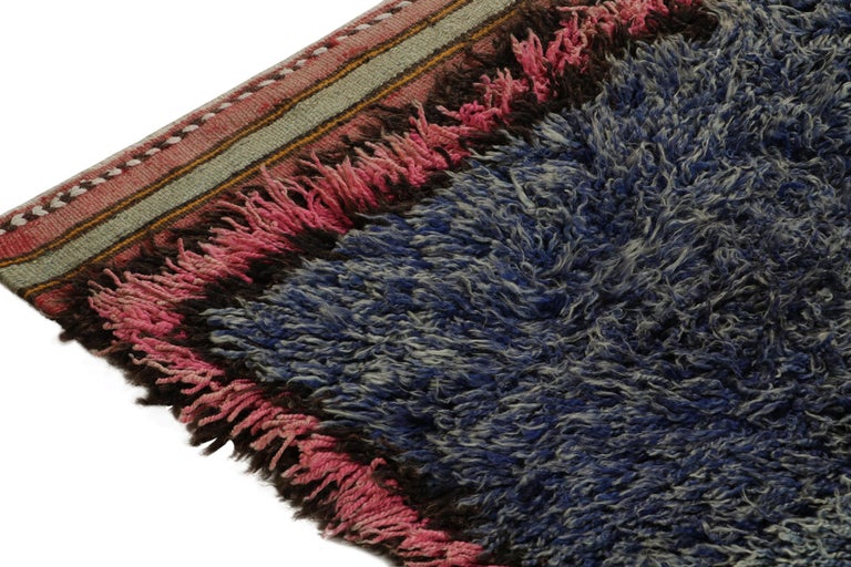 Vintage Tulu Rug in Blue with Colorful Medallion Pattern For Sale at ...