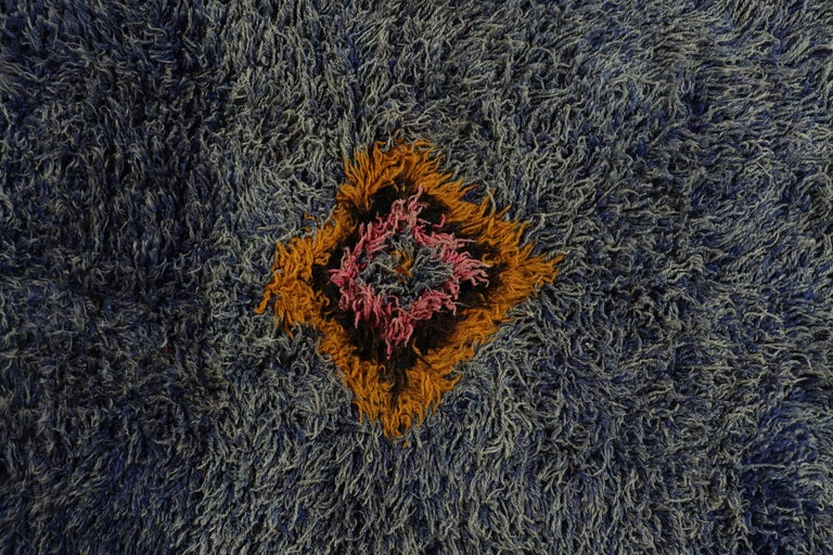 Vintage Tulu Rug in Blue with Colorful Medallion Pattern For Sale at ...