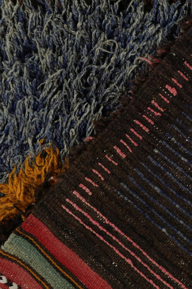 Vintage Tulu Rug in Blue with Colorful Medallion Pattern For Sale at ...