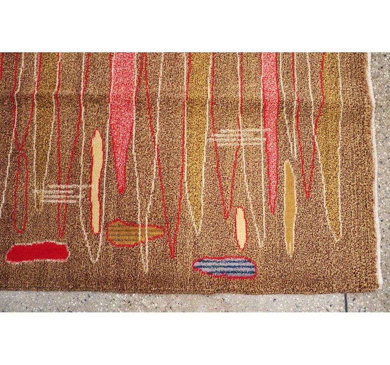 Mid-Century Modern Handmade Turkish Room Size Rug in the Style of ...