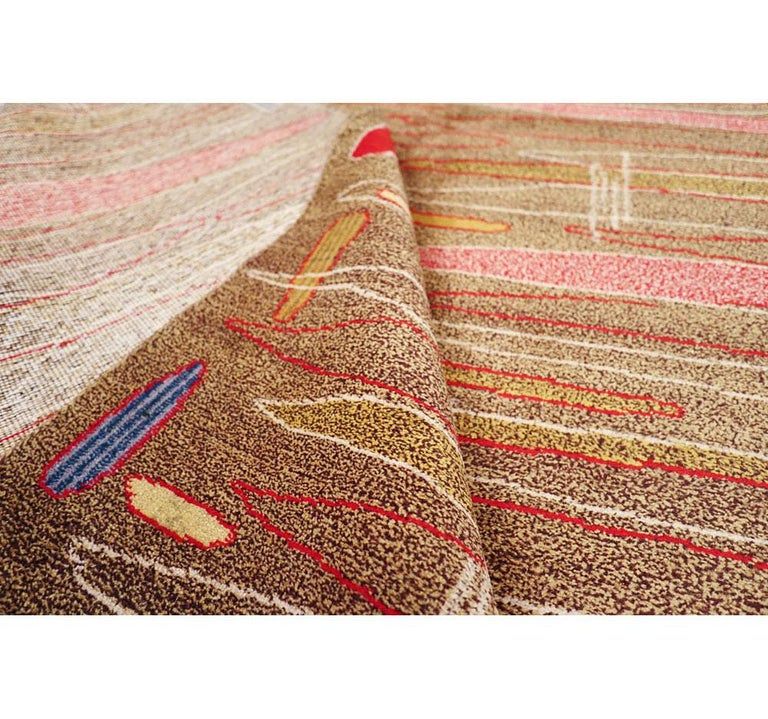 Mid-Century Modern Handmade Turkish Room Size Rug in the Style of ...