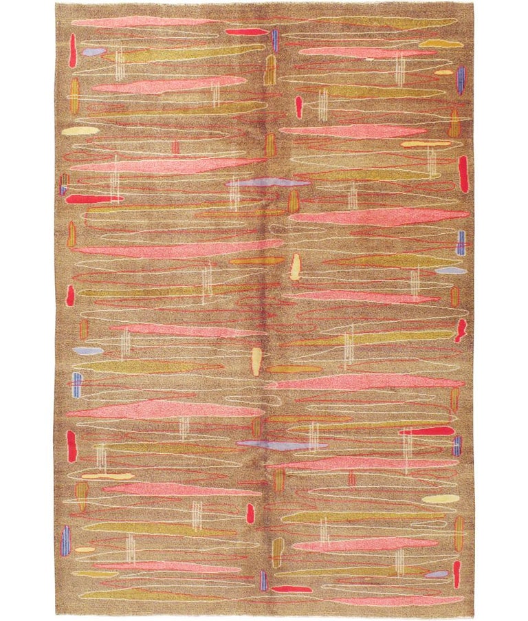 Mid-Century Modern Handmade Turkish Room Size Rug in the Style of ...