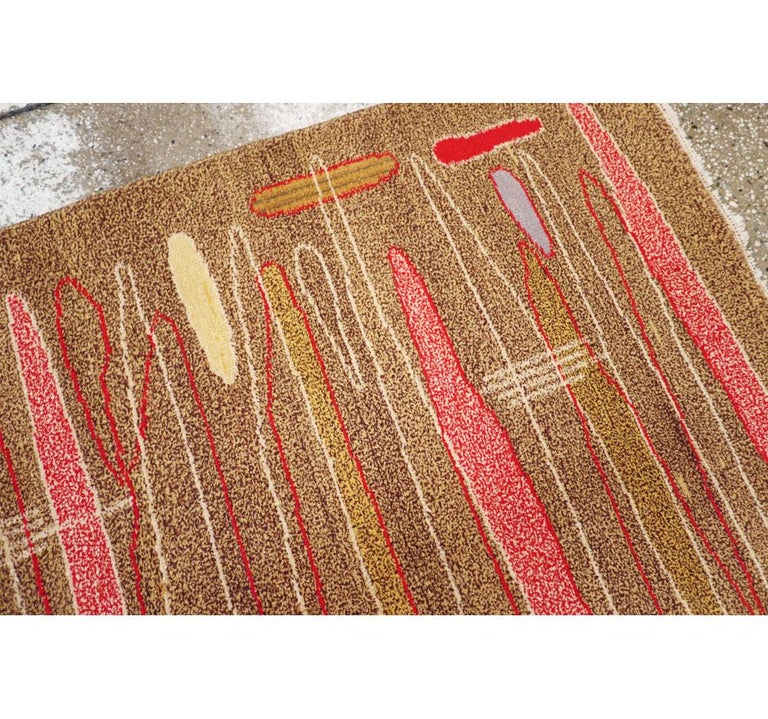 Mid-Century Modern Handmade Turkish Room Size Rug in the Style of ...