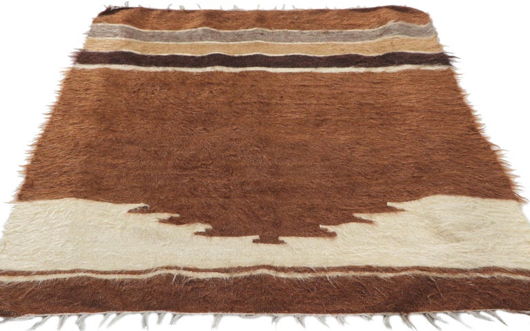 Vintage Turkish Angora Wool Blanket Kilim Rug For Sale at 1stDibs