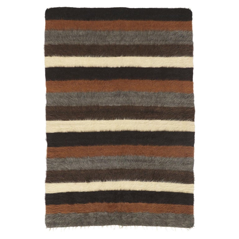 Vintage Turkish Angora Wool Blanket Kilim Rug For Sale at 1stDibs