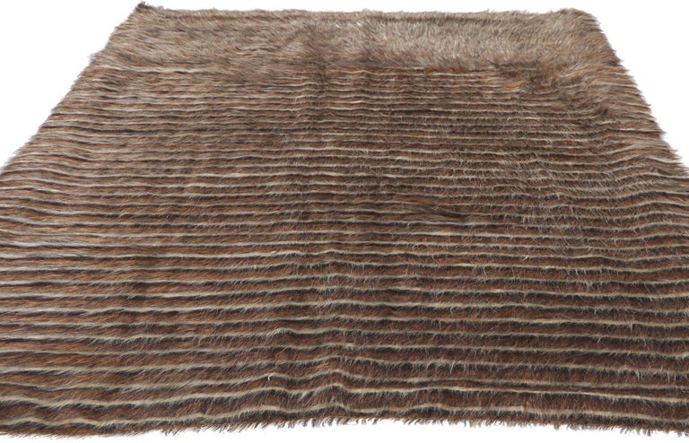 Vintage Turkish Angora Wool Kilim Blanket Rug For Sale at 1stDibs