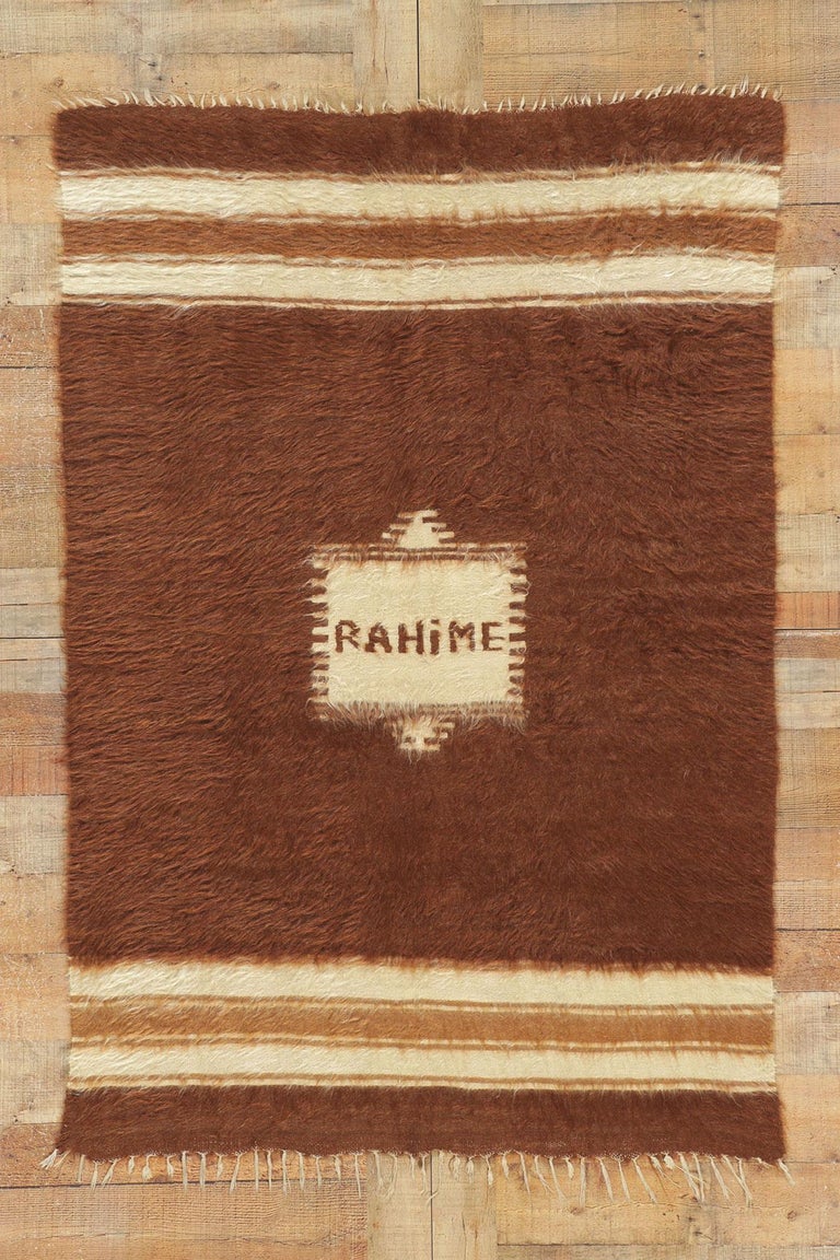 Vintage Turkish Angora Wool Kilim Blanket Rug For Sale at 1stDibs