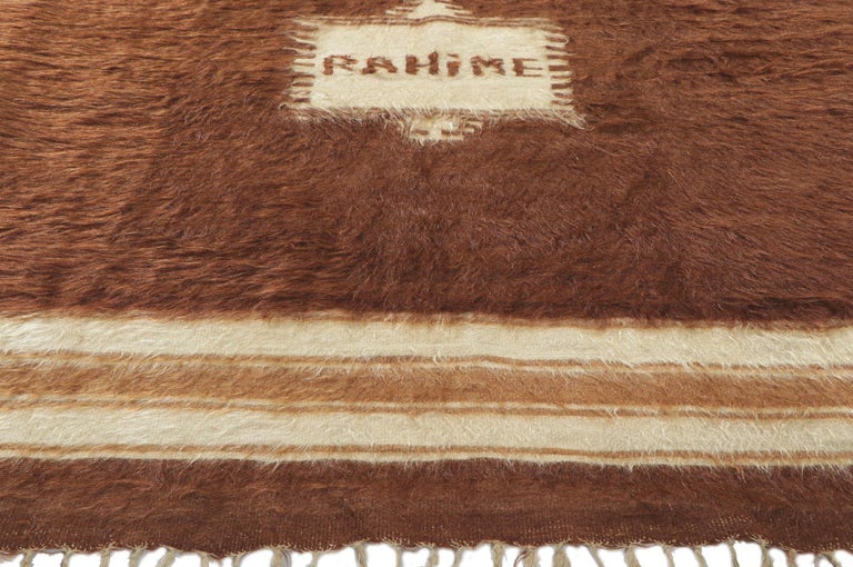 Vintage Turkish Angora Wool Kilim Blanket Rug For Sale at 1stDibs
