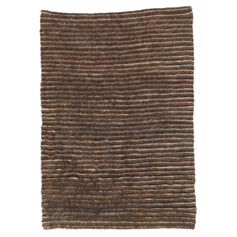 Vintage Turkish Angora Wool Kilim Blanket Rug For Sale at 1stDibs