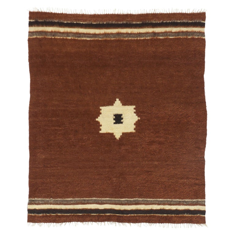 Vintage Turkish Angora Wool Kilim Blanket Rug For Sale at 1stDibs
