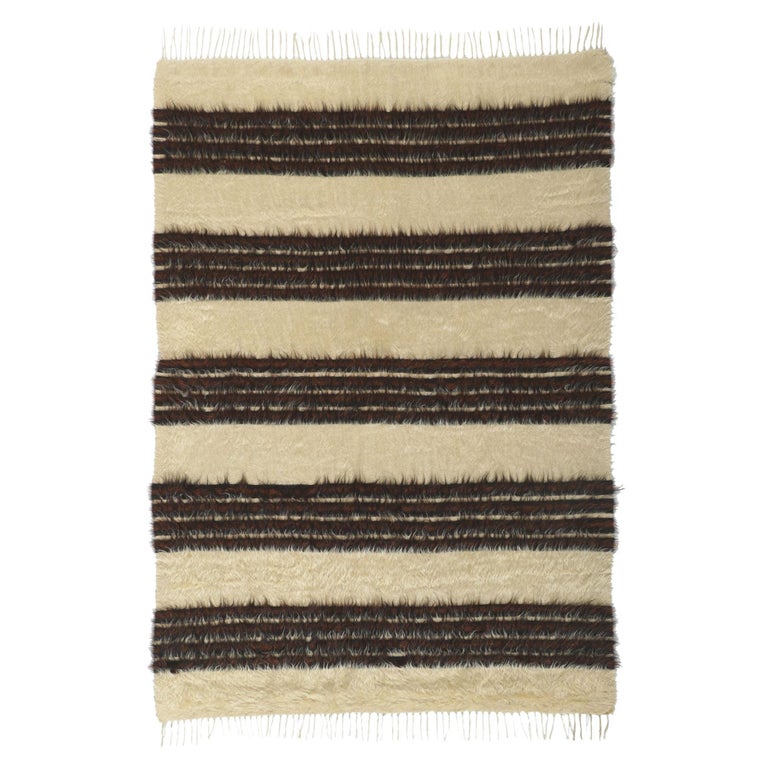 Vintage Turkish Angora Wool Kilim Blanket Rug For Sale at 1stDibs