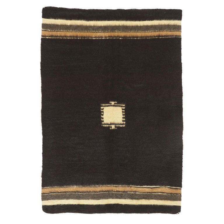 Vintage Turkish Angora Wool Kilim Blanket Rug For Sale at 1stDibs