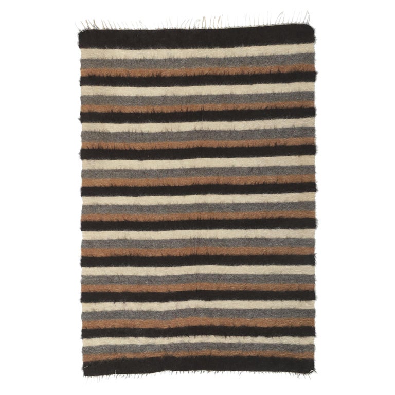 Vintage Turkish Angora Wool Kilim Rug For Sale at 1stDibs