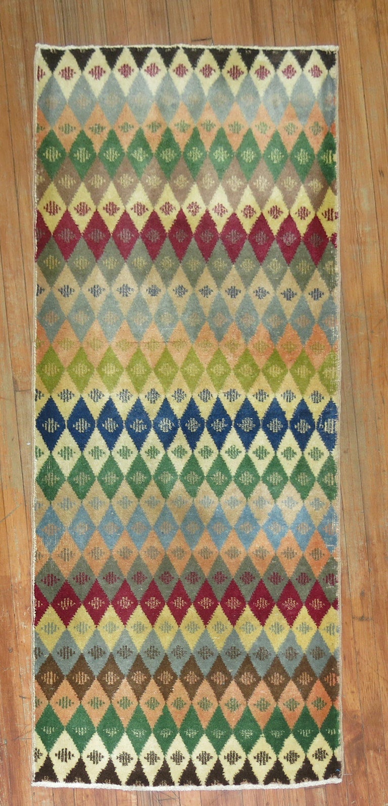 Vintage Turkish Geometric Anatolian Rug at 1stDibs