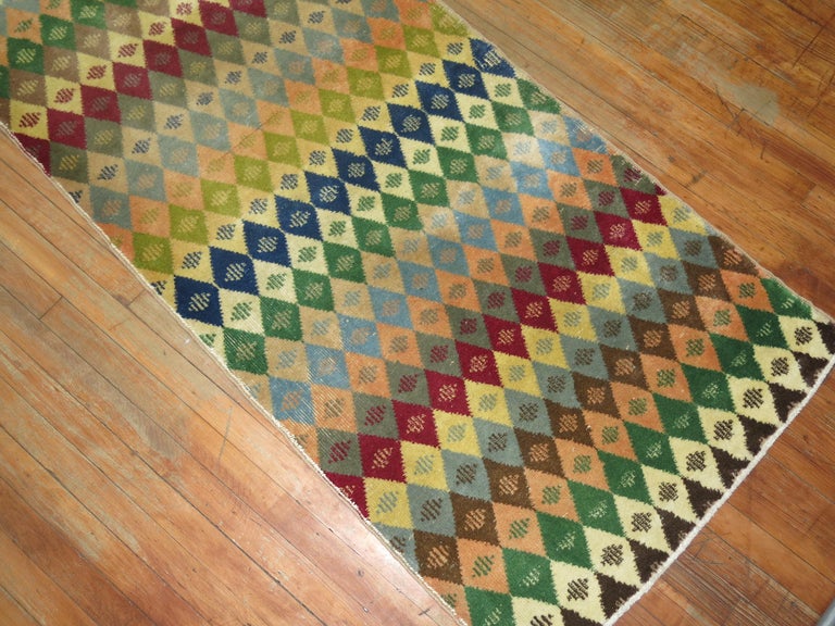 Vintage Turkish Geometric Anatolian Rug at 1stDibs