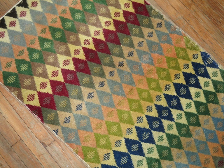 Vintage Turkish Geometric Anatolian Rug at 1stDibs