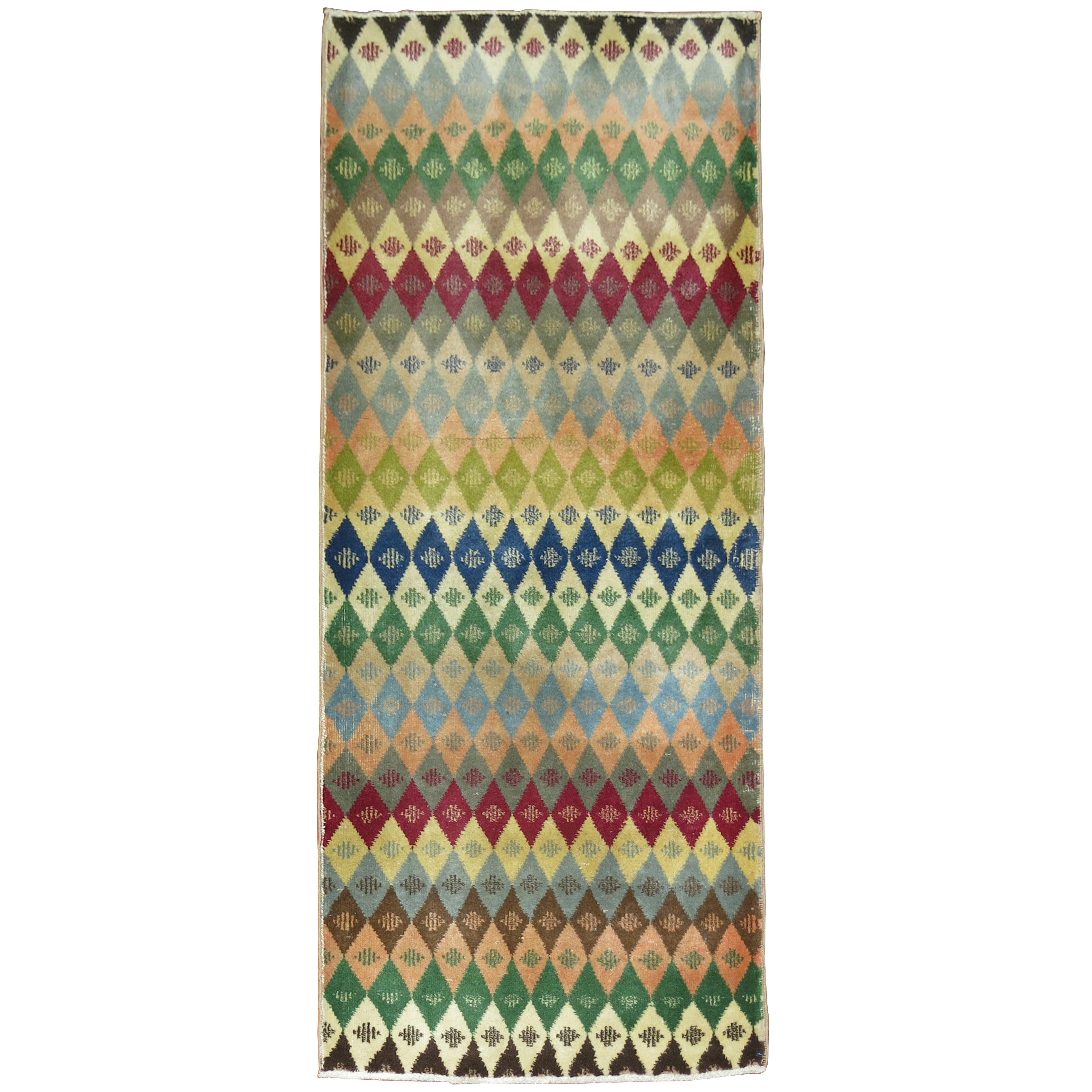 Vintage Turkish Geometric Anatolian Rug at 1stDibs