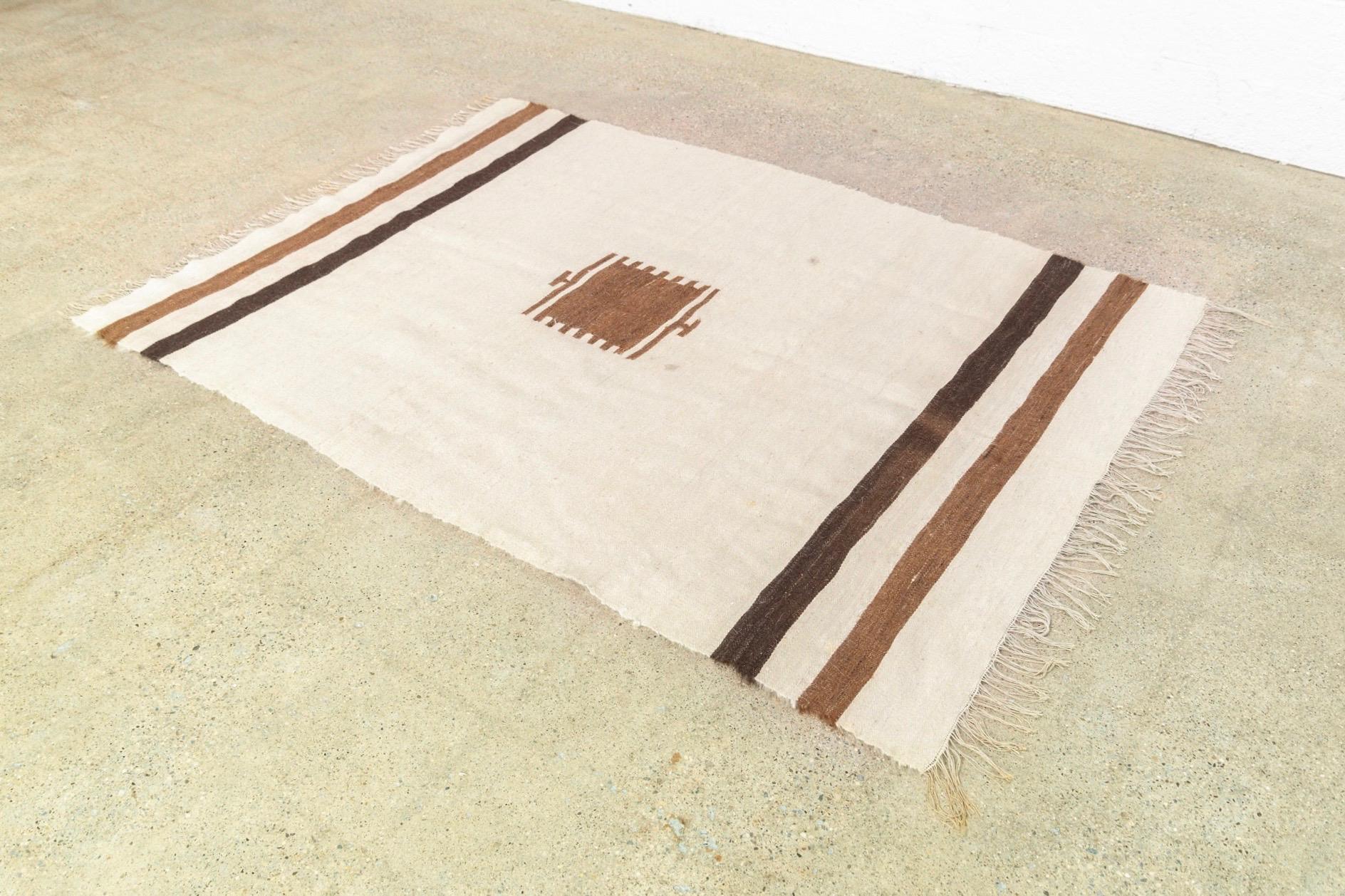 Vintage Turkish Goat Hair Kilim Floor Rug For Sale at 1stDibs | goat ...
