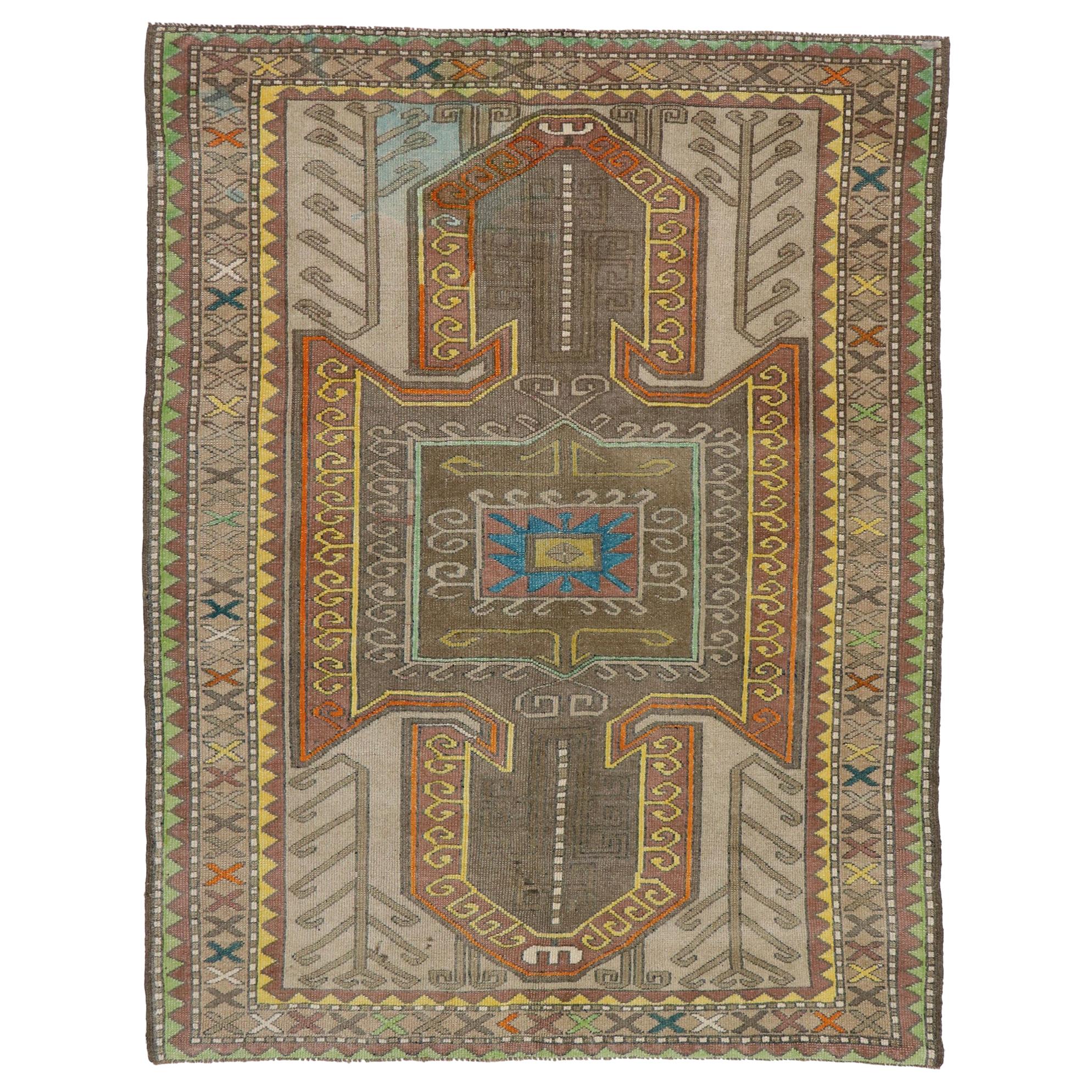 Tribal Turkish Yorok Vintag Rug at 1stDibs