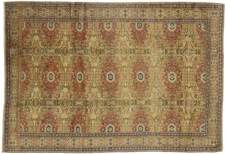 Vintage Turkish Kayseri Rug with Rustic Artisan Style For Sale at 1stDibs