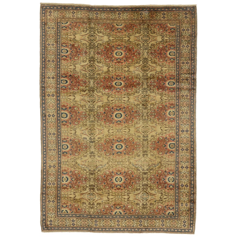 Vintage Turkish Kayseri Rug with Rustic Artisan Style For Sale at 1stDibs