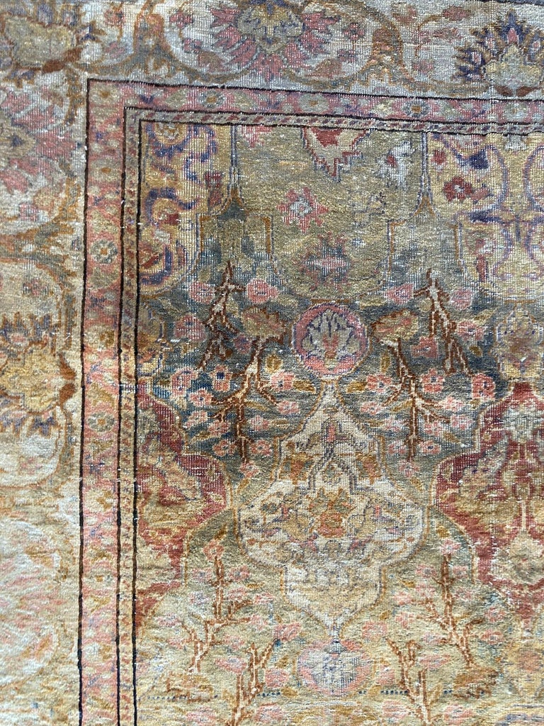 Vintage Turkish Kayseri Silk Rug For Sale at 1stDibs