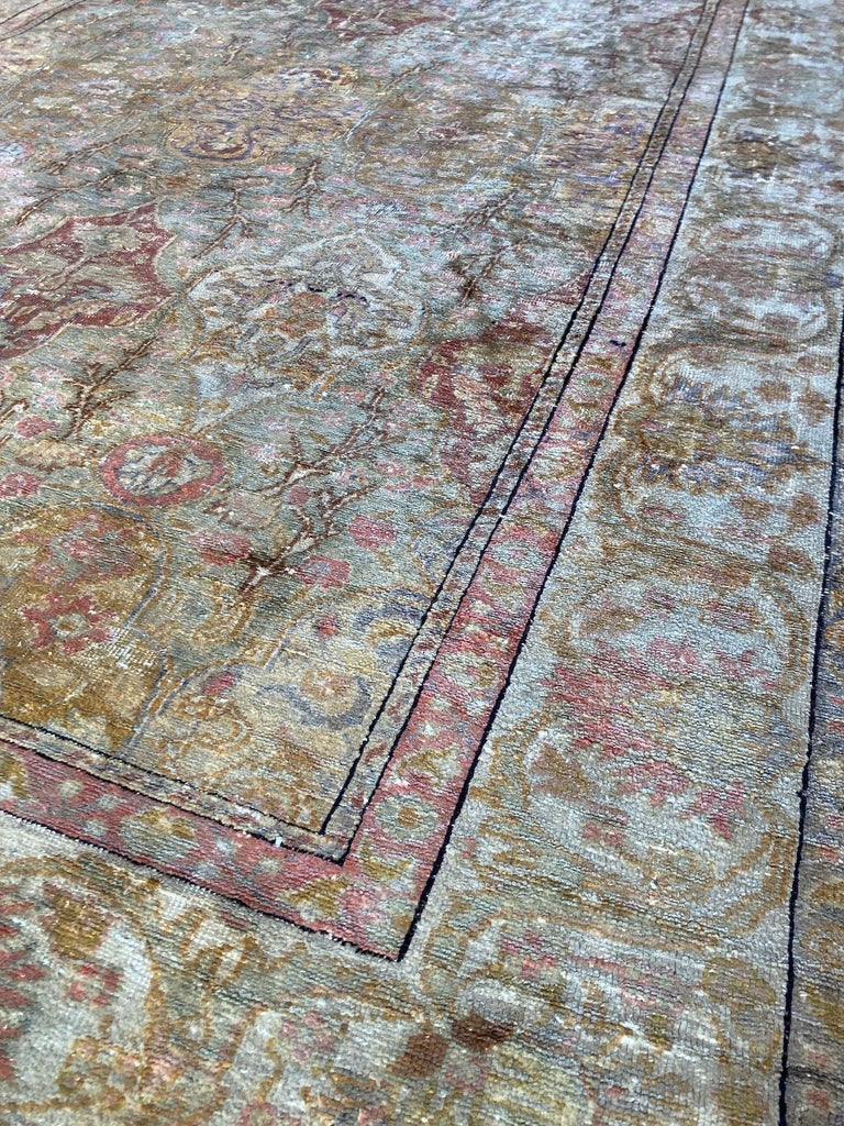 Vintage Turkish Kayseri Silk Rug For Sale at 1stDibs