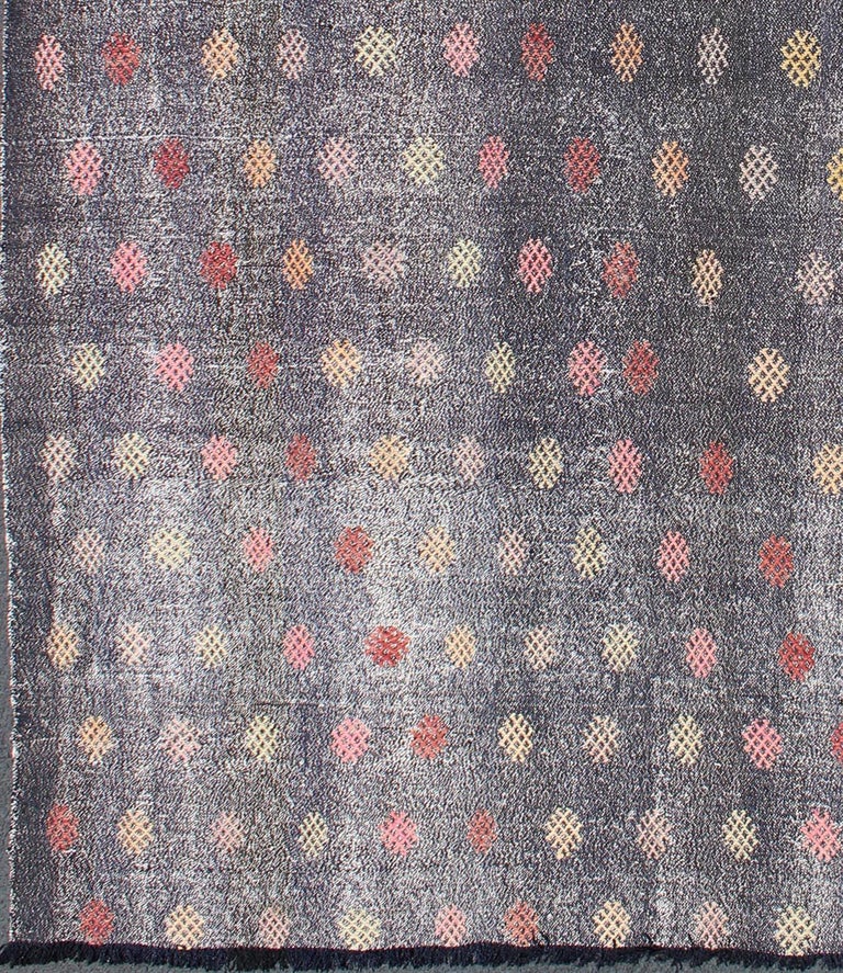 Vintage Turkish Kilim Flat Weave Rug with Unique Modern Design at 1stDibs