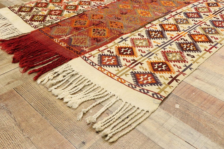 Vintage Turkish Kilim Rug with Pacific Northwest Tribal Boho Chic Style ...