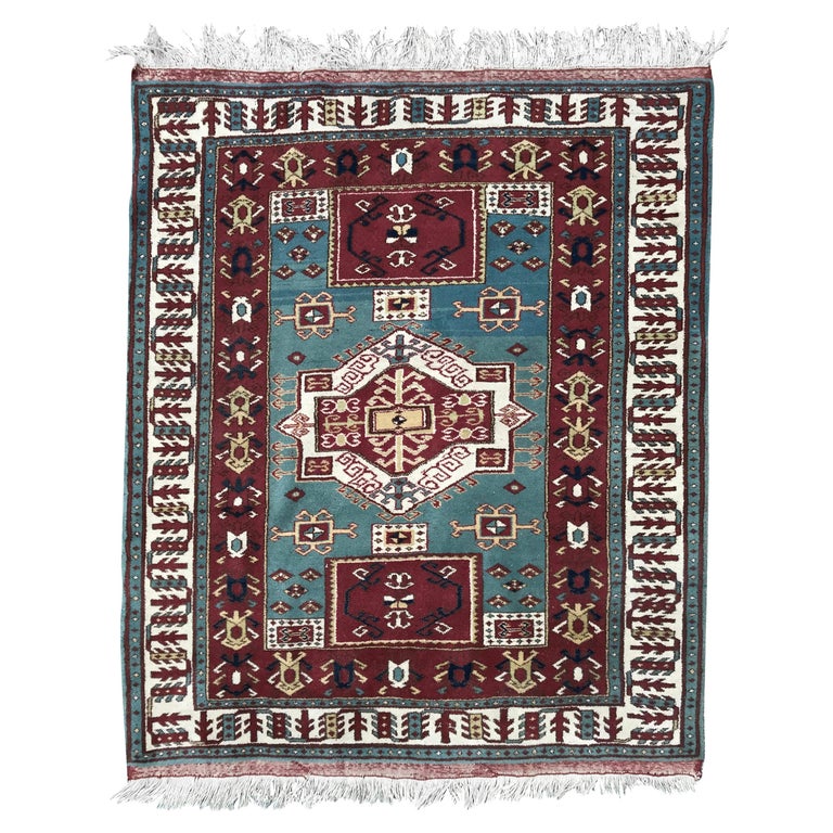 Vintage Turkish Konya Rug Kazak Design For Sale at 1stDibs