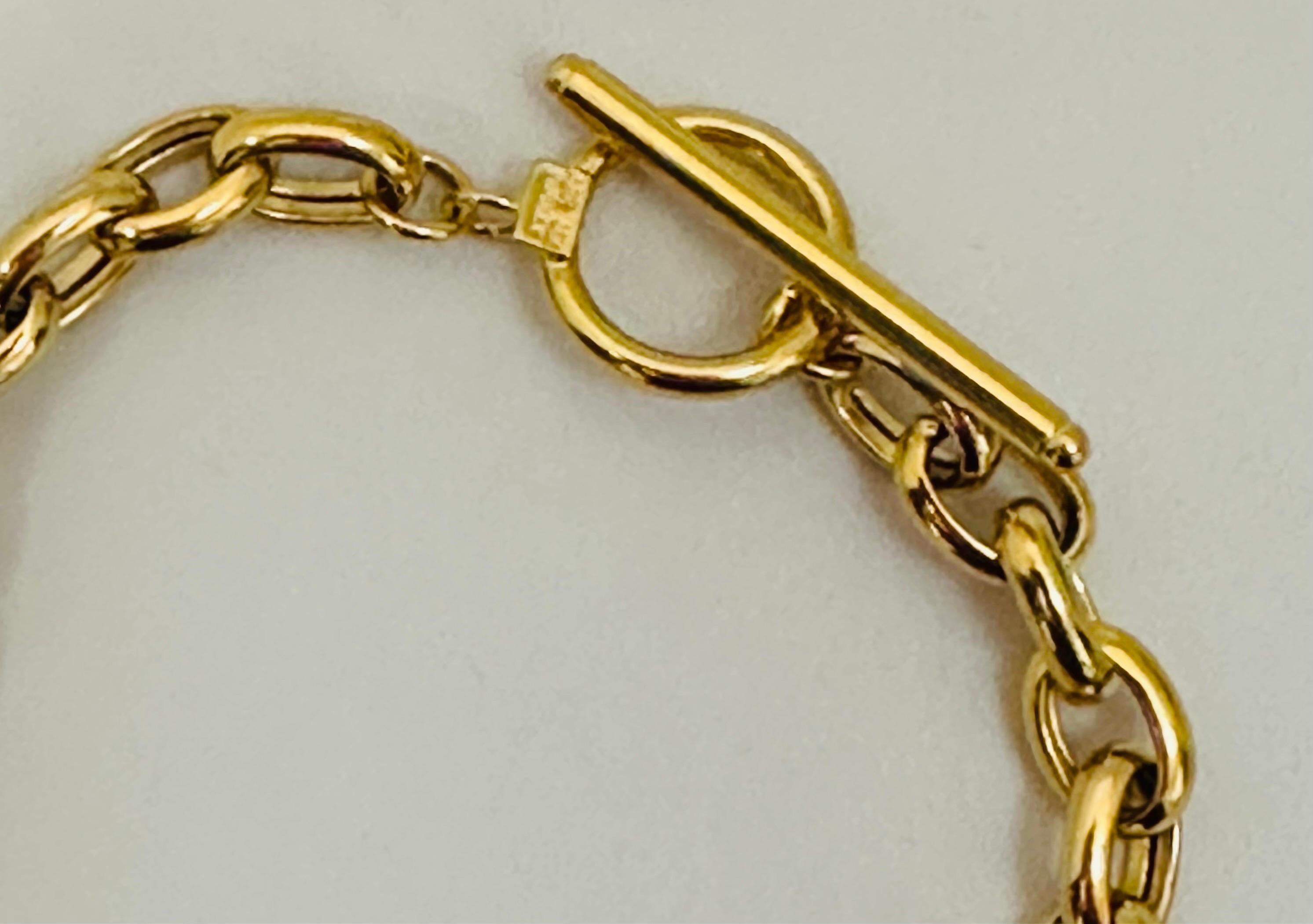 Vintage Turkish Lock and Key Charm Link Bracelet in 14 Karat Yellow ...