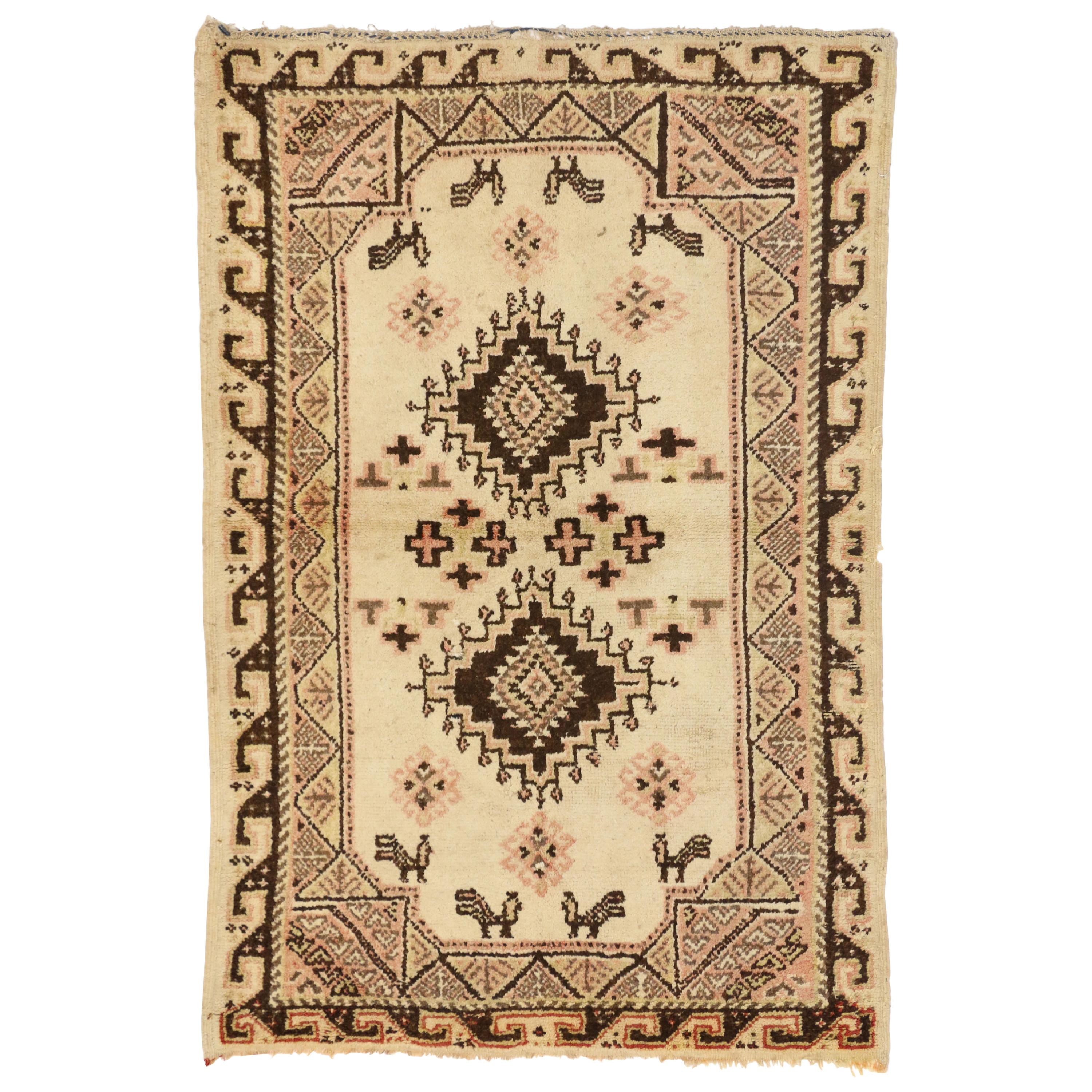 Vintage Turkish Geometric Anatolian Rug at 1stDibs