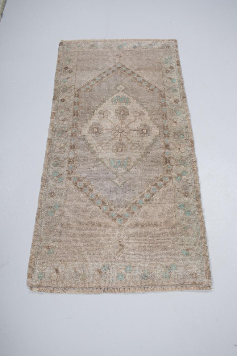 Vintage Turkish Mini Rug For Sale at 1stDibs