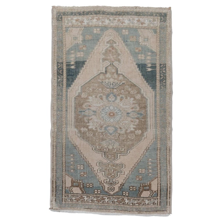 Vintage Turkish Mini Rug For Sale at 1stDibs