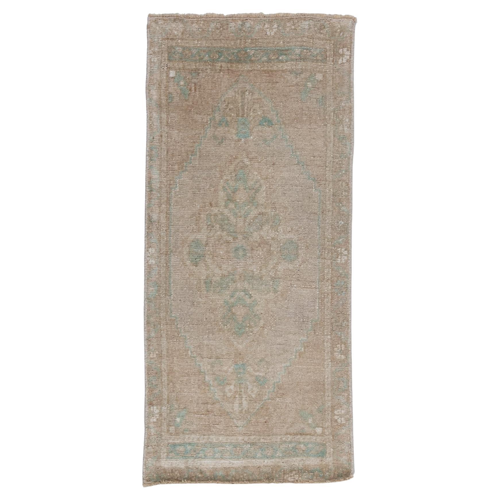 Vintage Turkish Mini Rug For Sale at 1stDibs