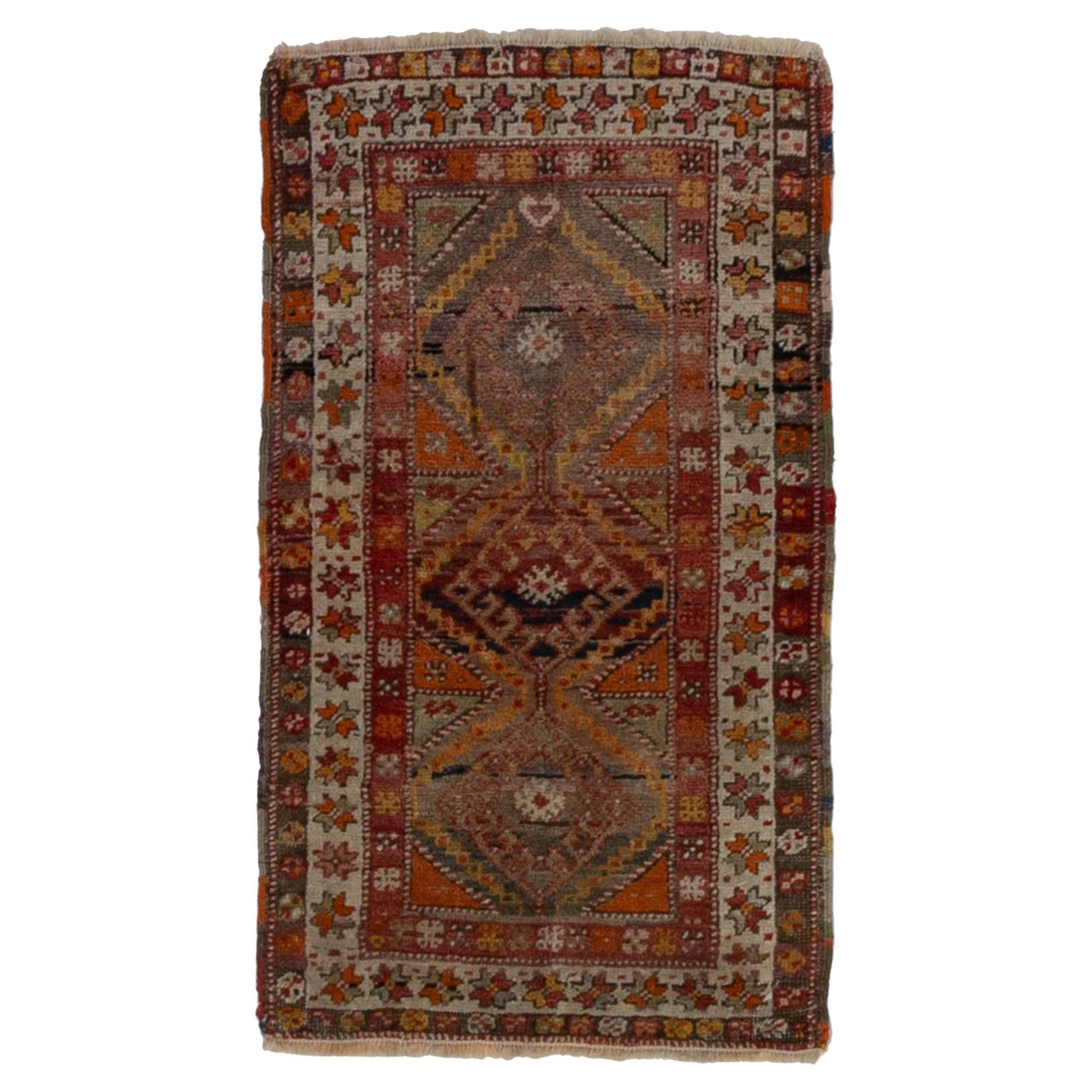 Vintage Turkish Mini Rug at 1stDibs