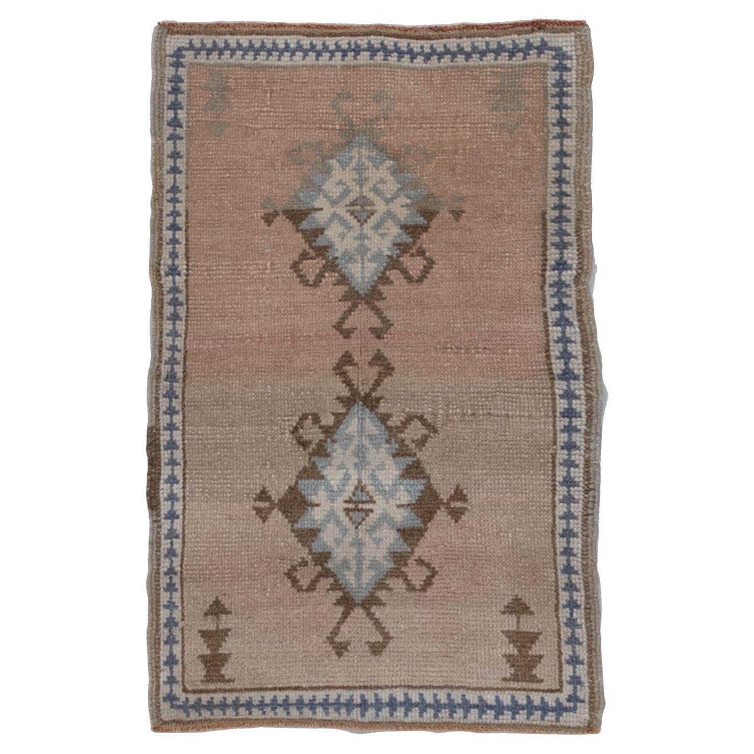 Vintage Turkish Mini Rug at 1stDibs