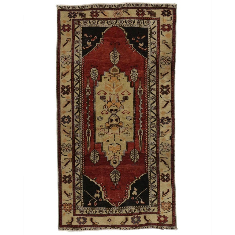Vintage Turkish Oushak Accent Rug with Mid-Century Modern Style For ...