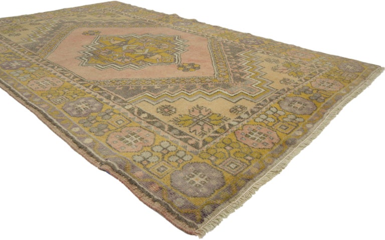 Vintage Turkish Oushak Accent Rug with Pastel Colors, Entry or Foyer ...