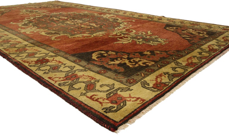 Vintage Turkish Oushak Area Rug with Medieval Jacobean Style For Sale ...