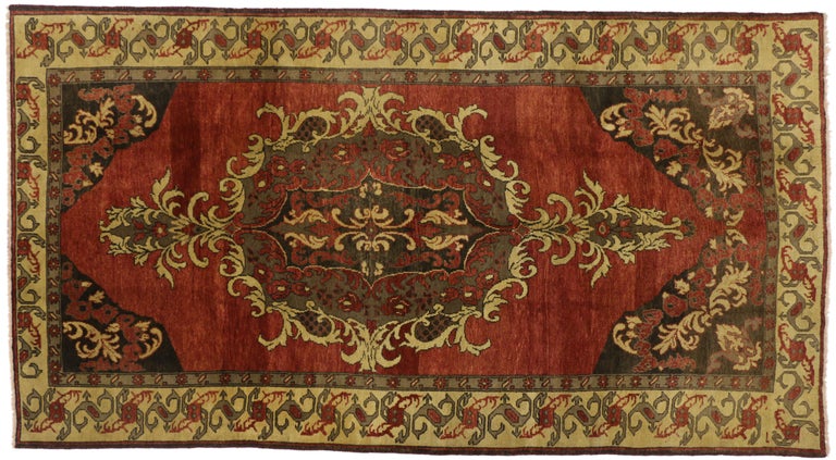 Vintage Turkish Oushak Area Rug with Medieval Jacobean Style For Sale ...