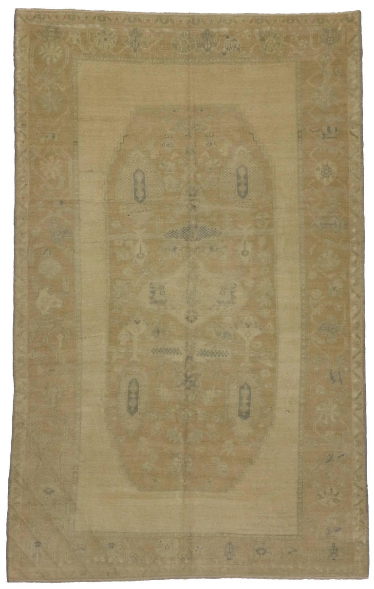 Vintage Turkish Oushak Area Rug with Muted Washed Out Colors For Sale ...