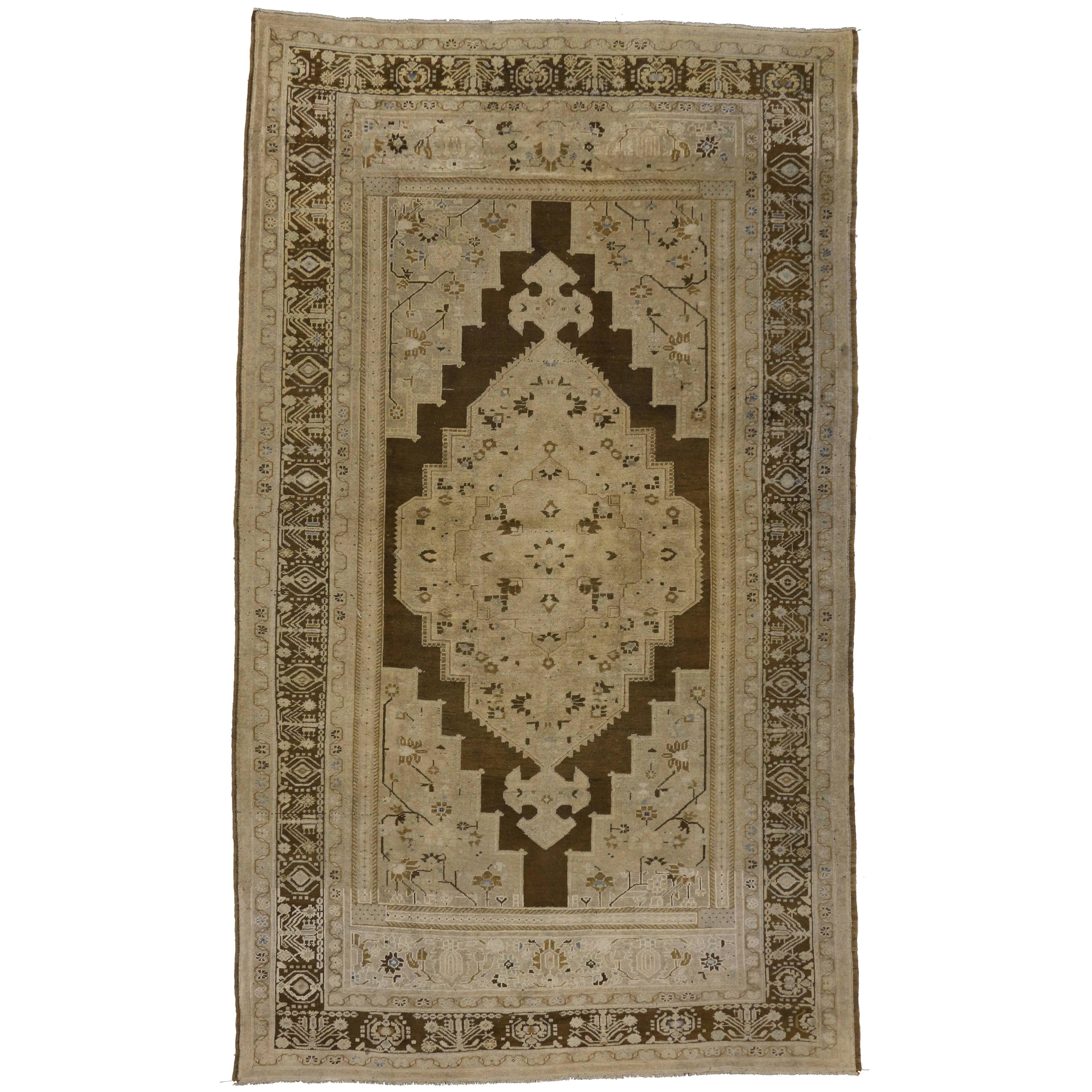 Vintage Midcentury Green and Red Geometric Wool Rug with Earth Tone ...