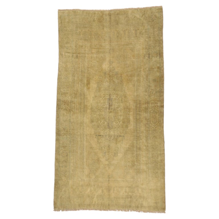 Vintage Turkish Oushak Gallery Rug with Amish Shaker Style in Earth ...