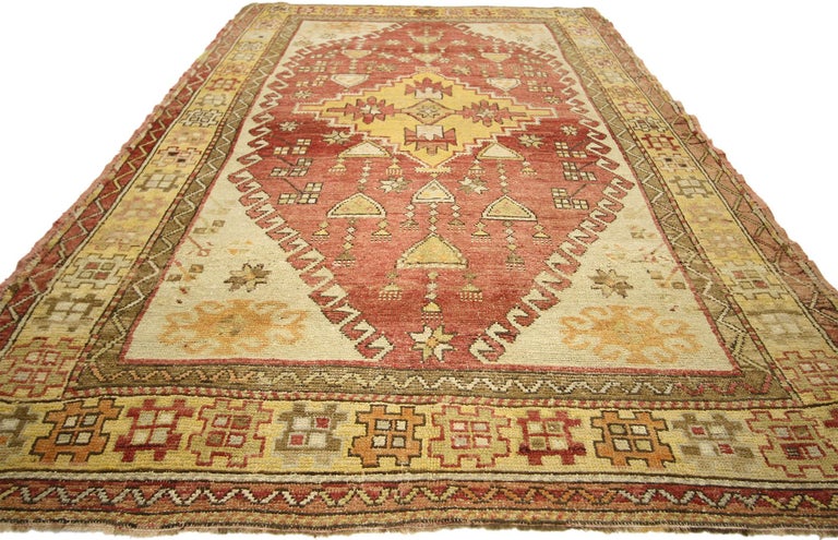 Vintage Turkish Oushak Gallery Rug with Rustic Tribal Style For Sale at ...