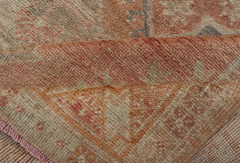 Vintage Turkish Oushak Gallery Rug with Tribal Medallion Design ...