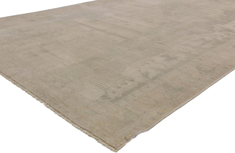 Vintage Turkish Oushak Landscape Pictorial War Rug with Amish Shaker ...