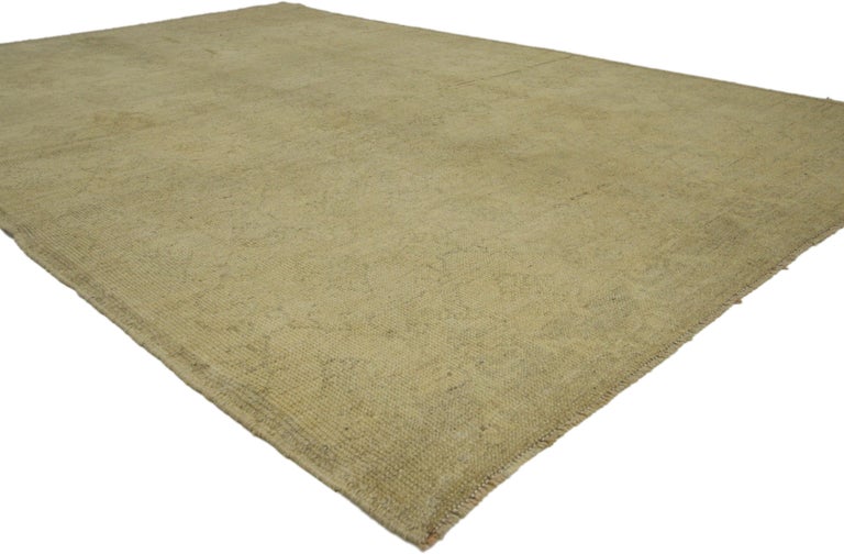 Vintage Turkish Oushak Rug with Amish-Shaker Style and Neutral Colors ...