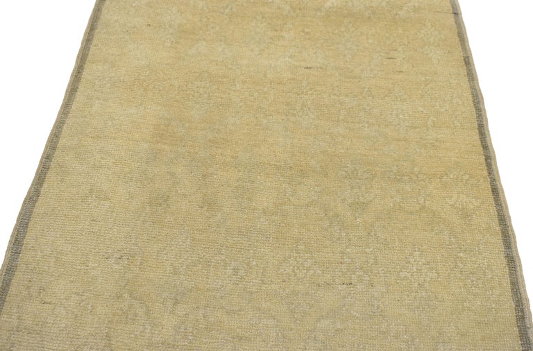 Vintage Turkish Oushak Rug with Amish-Shaker Style, Short Hallway ...