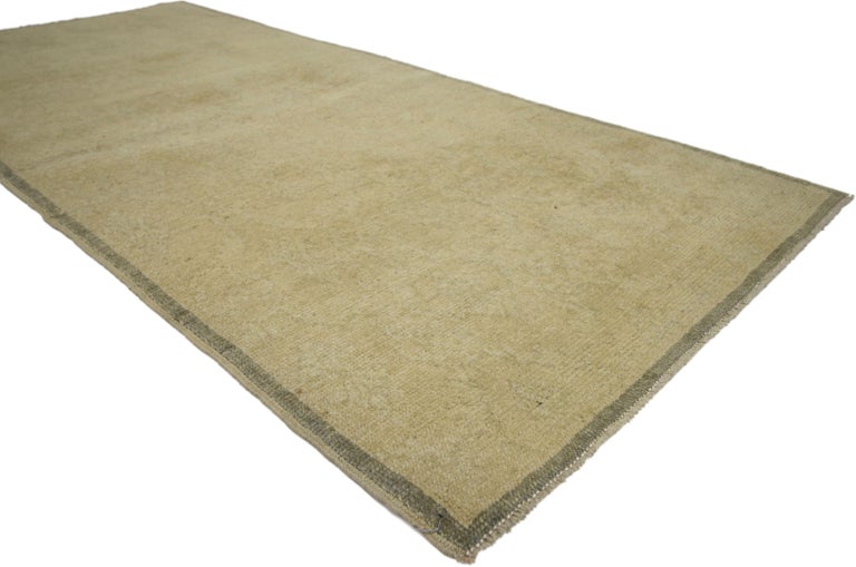 Vintage Turkish Oushak Rug with Amish-Shaker Style, Short Hallway ...